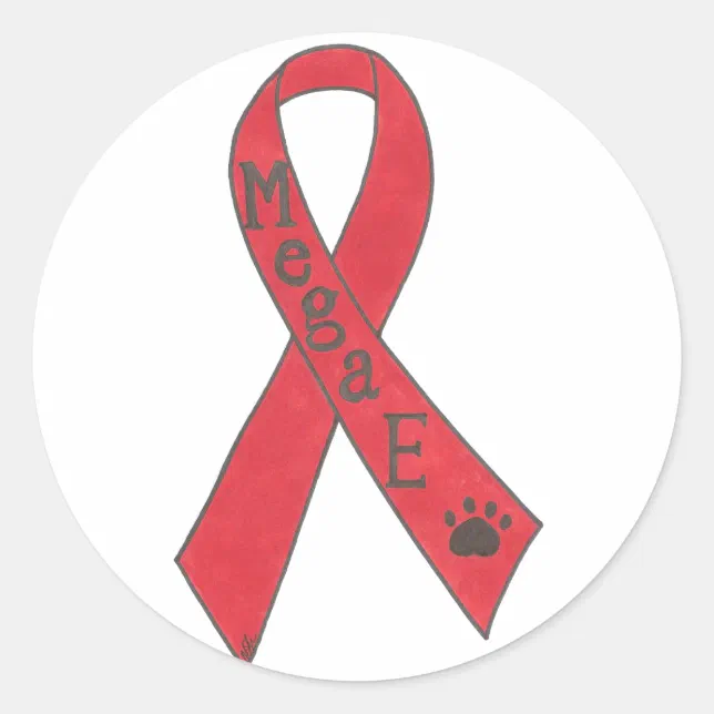 Canine Megaesophagus Support Ribbon Sticker | Zazzle