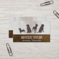 Canine Pack | Dog Training | Wood Background Business Card | Zazzle