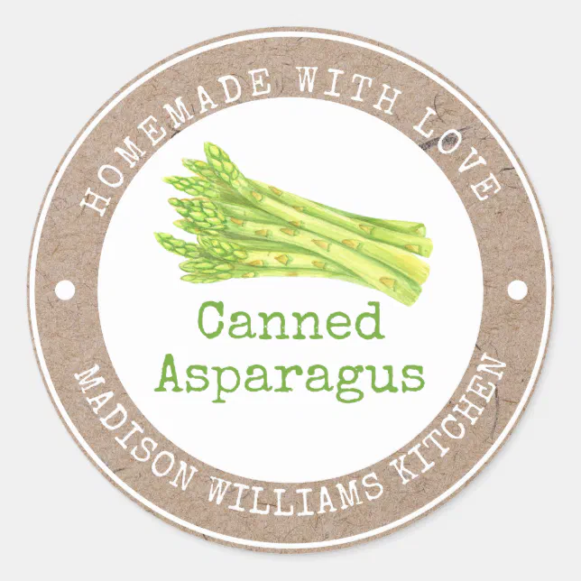 Canned Asparagus Label | Homemade with Love | Zazzle