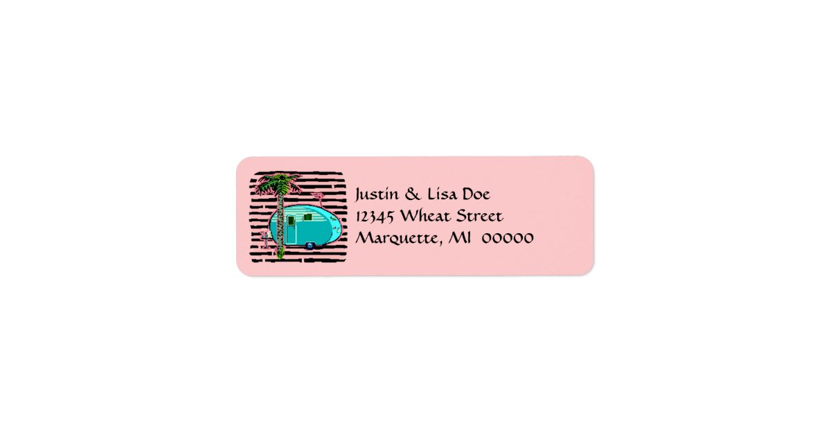 Canned Ham Retro Vintage Camper Address Labels | Zazzle