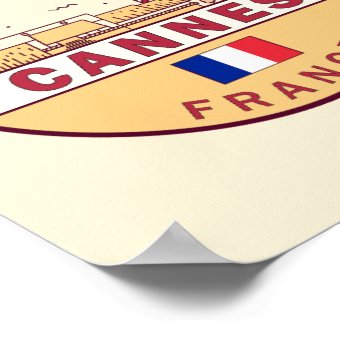 Cannes France City Skyline Emblem Poster | Zazzle