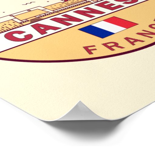 Cannes France City Skyline Emblem Poster | Zazzle