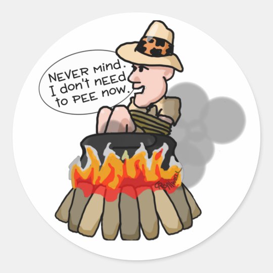 Cannibal Cooking Pot Classic Round Sticker | Zazzle.com