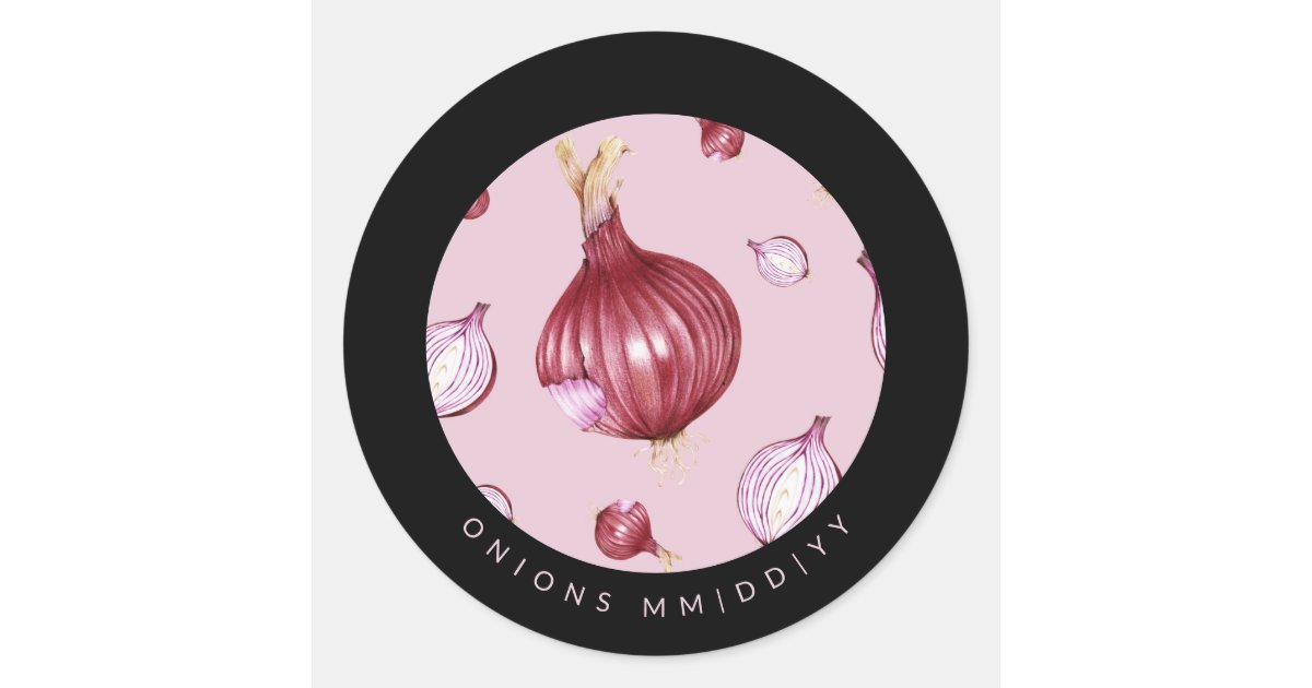 Canning | Date | Onions Classic Round Sticker | Zazzle