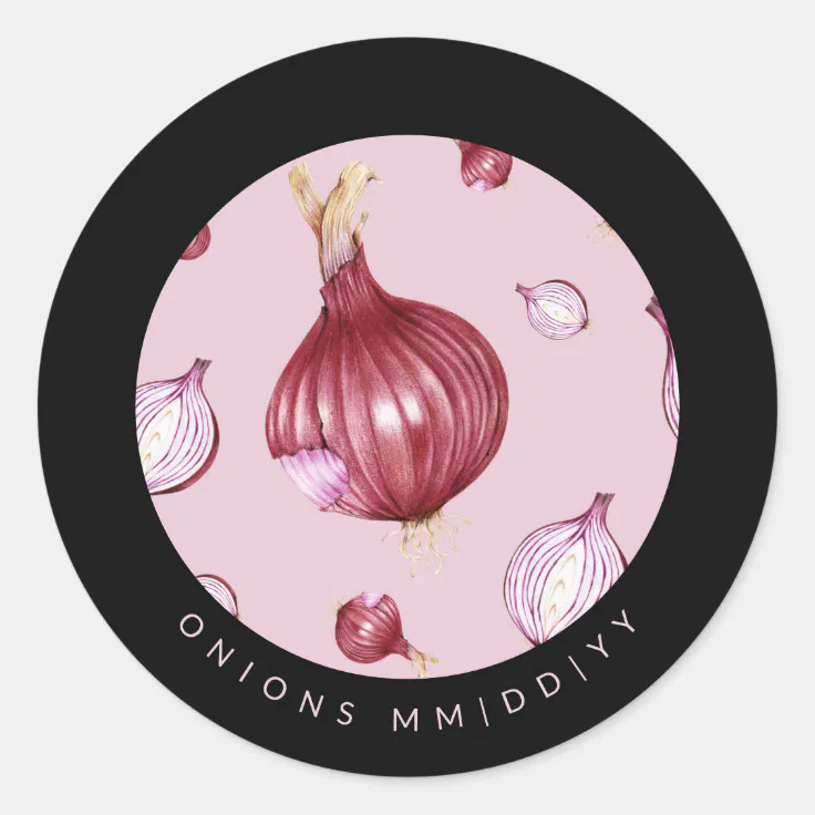 Canning | Date | Onions Classic Round Sticker | Zazzle