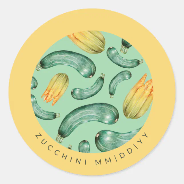 Canning | Date | Zucchini Classic Round Sticker | Zazzle
