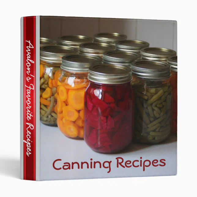 Canning Favorite Recipe 3 Ring Binder | Zazzle