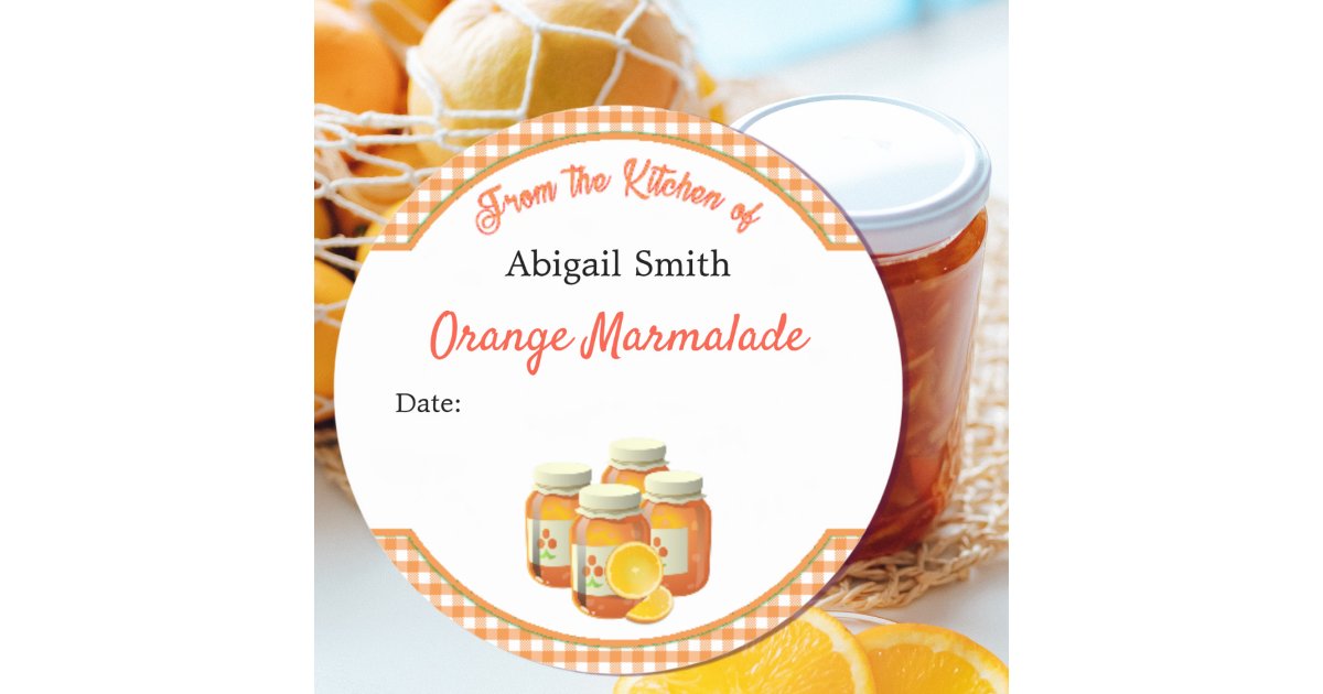 Canning Sticker Citrus Orange Marmalade | Zazzle