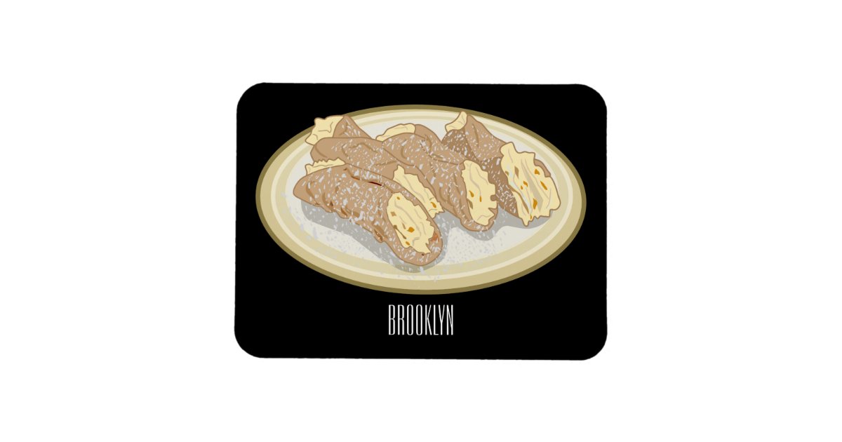 Cannoli cartoon illustration magnet | Zazzle