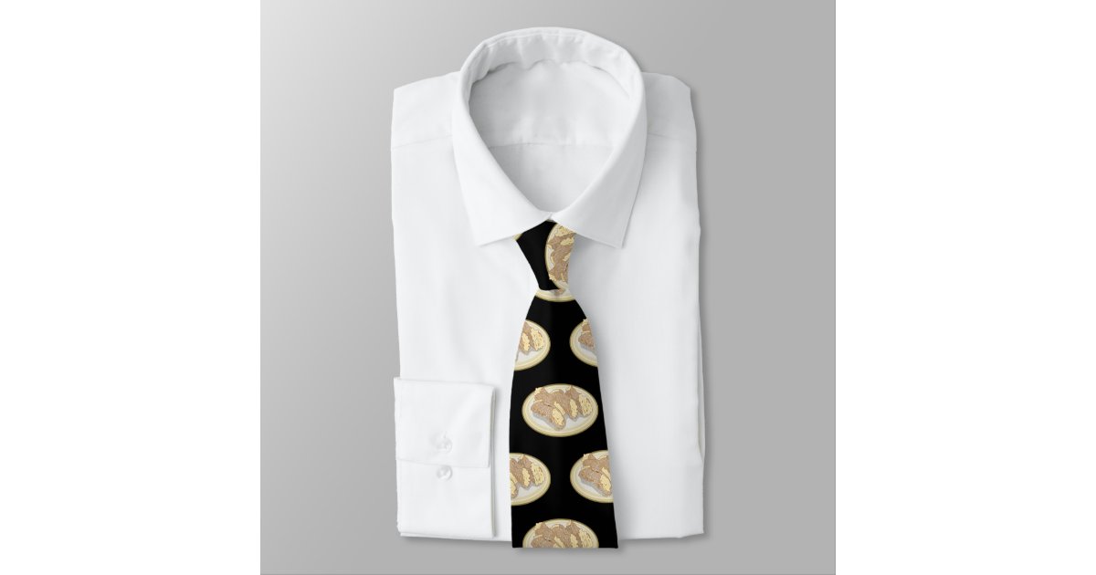 Cannoli cartoon illustration neck tie | Zazzle