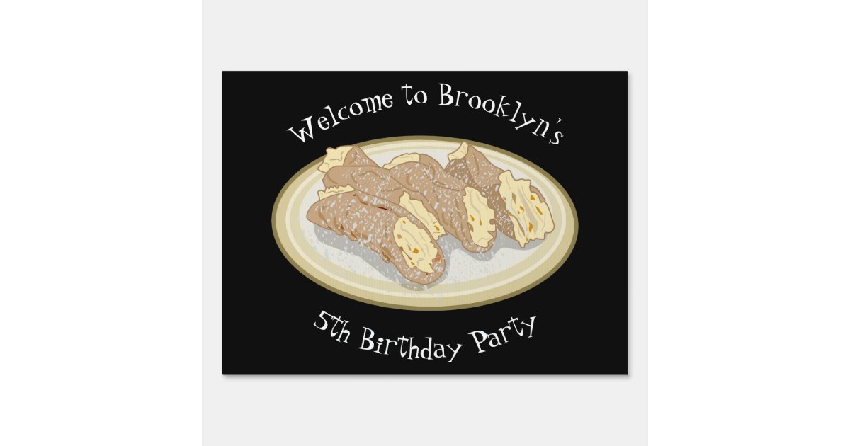 Cannoli cartoon illustration sign | Zazzle