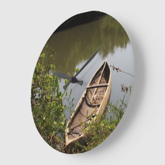 canoe clock on the lake | Zazzle