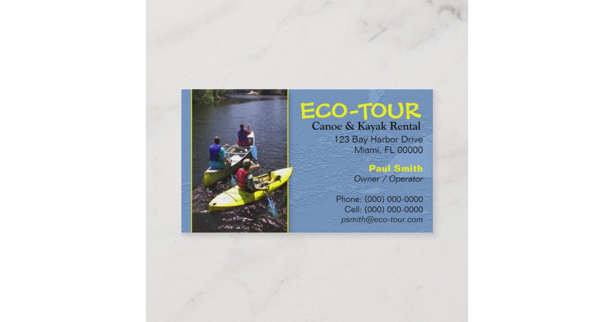 Canoe & Kayak Boating Business Card | Zazzle
