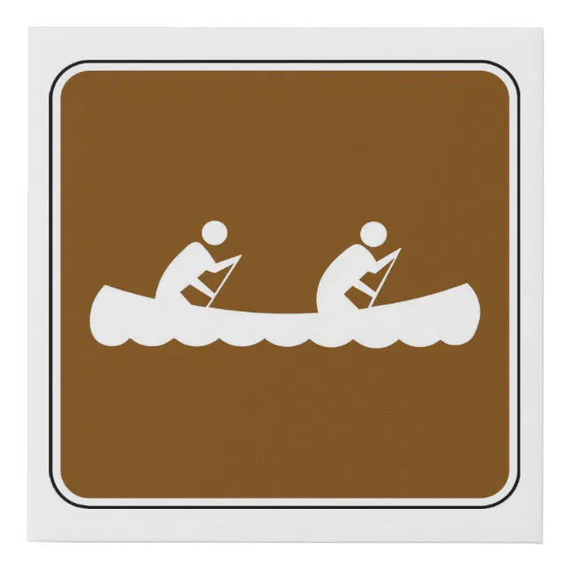 Canoe Symbol Sign Faux Canvas Print | Zazzle