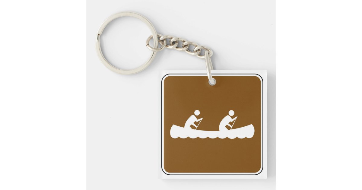 Canoe Symbol Sign Keychain | Zazzle