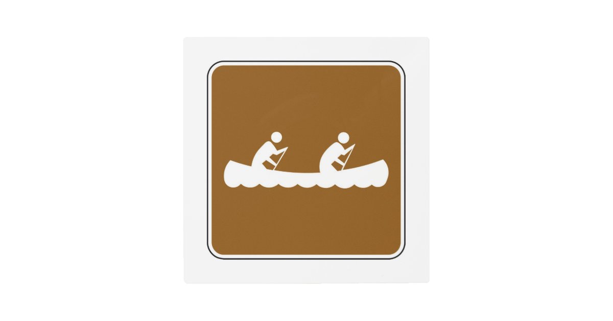 Canoe Symbol Sign Metal Art | Zazzle