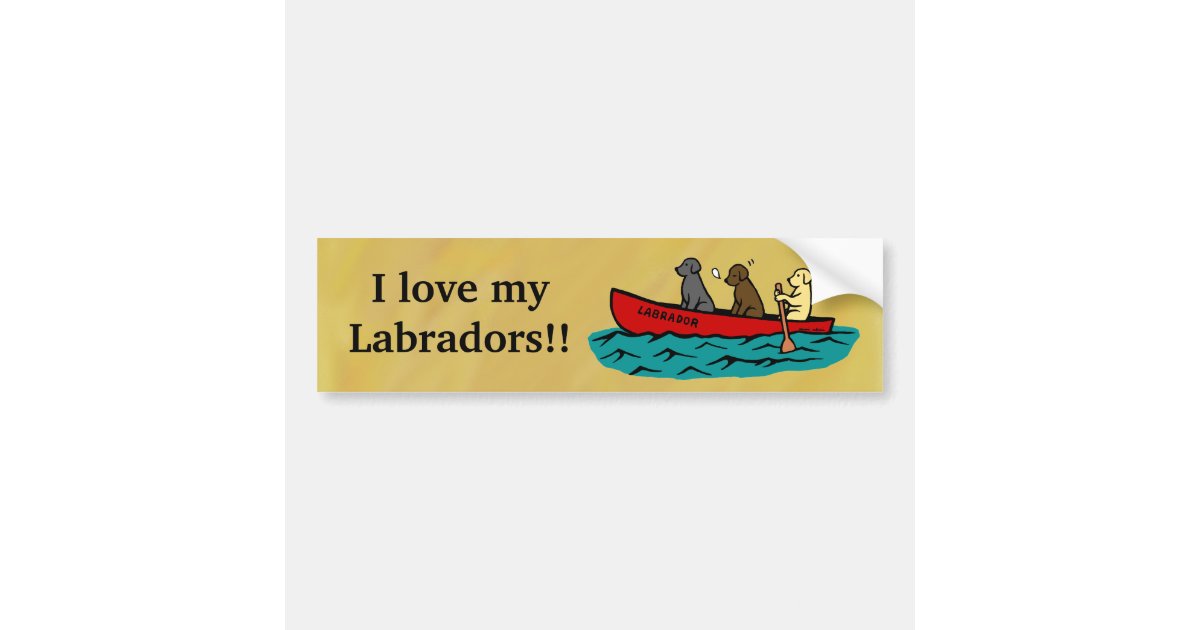 Canoeing Labrador Retrievers Bumper Sticker | Zazzle