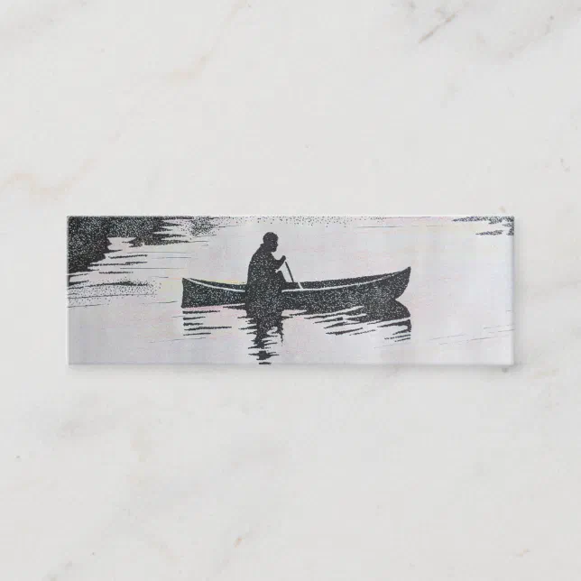 Canoeing on the lake business cards, Artwork, Art Mini Business Card ...