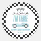 Can't Catch Me Blue Race Car 3rd Birthday Party Classic Round Sticker ...
