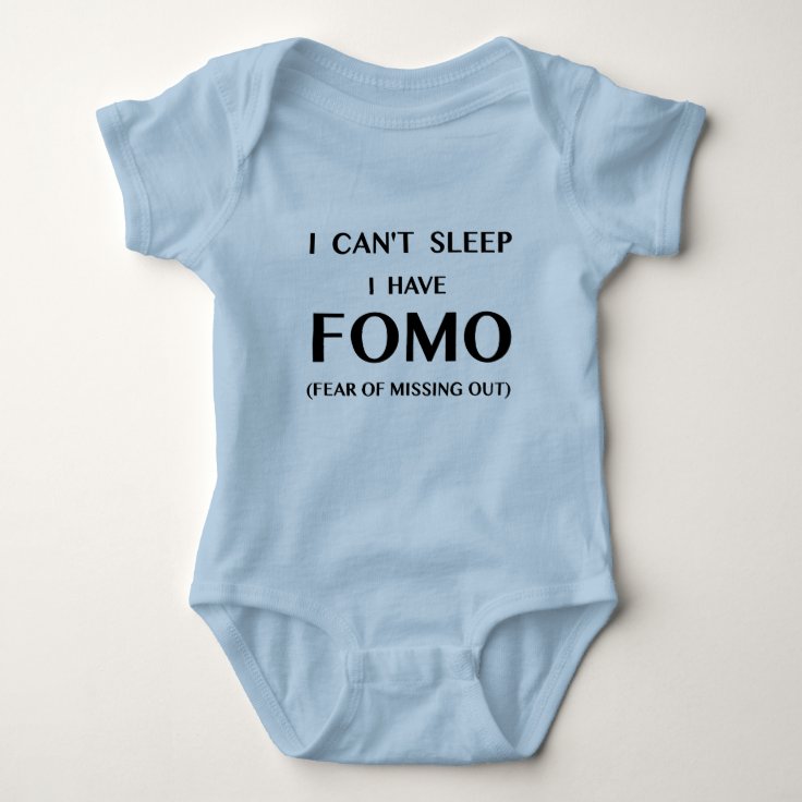 Can't Sleep I Have FOMO Baby Bodysuit | Zazzle