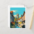 Canterbury England Art vintage travel illustration Postcard | Zazzle