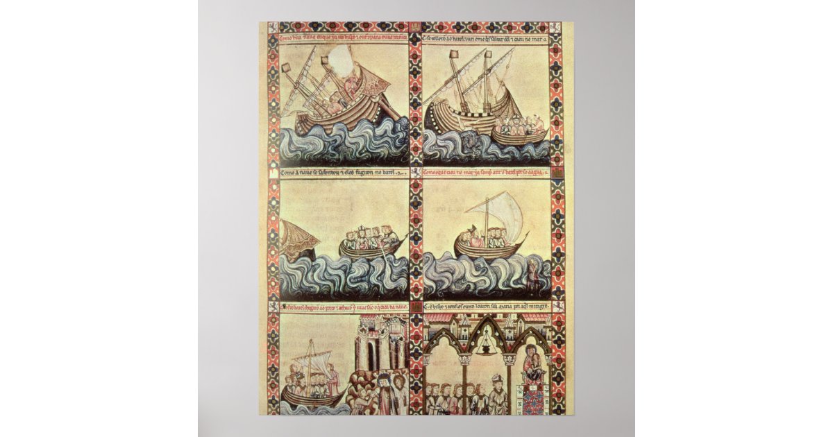 Cantiga 33, page from the 'Cantigas de Santa Maria Poster | Zazzle