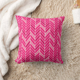 Cantilevered Chevron narrow | fuschia Throw Pillow | Zazzle