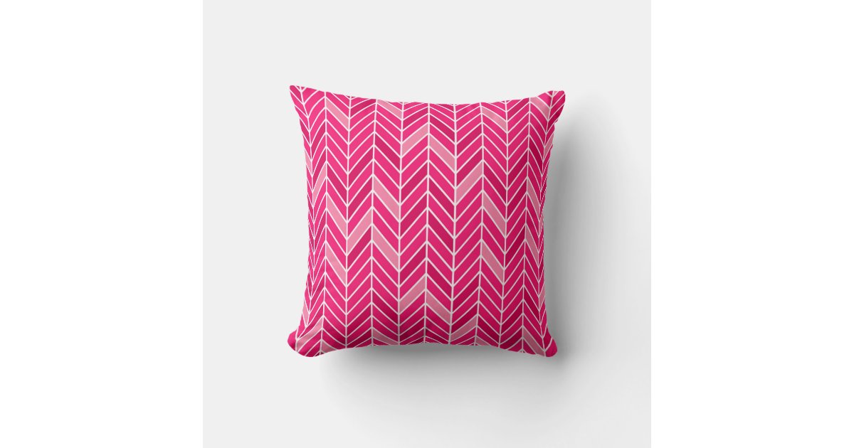 Cantilevered Chevron narrow | fuschia Throw Pillow | Zazzle