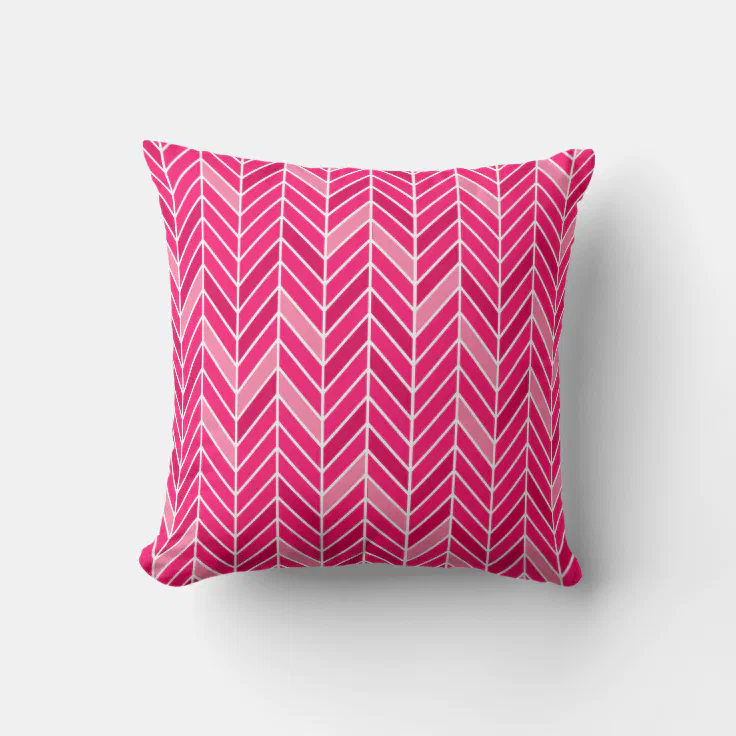 Cantilevered Chevron narrow | fuschia Throw Pillow | Zazzle