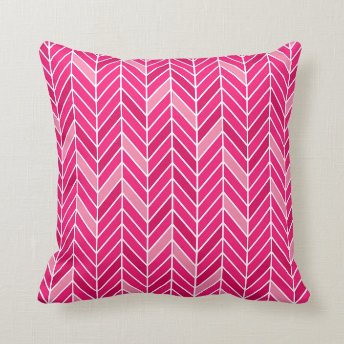 Cantilevered Chevron narrow | fuschia Throw Pillow | Zazzle.com