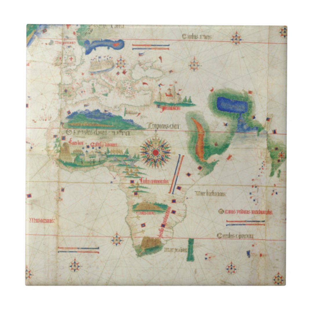 Cantino Planisphere | 1502 Ceramic Tile | Zazzle