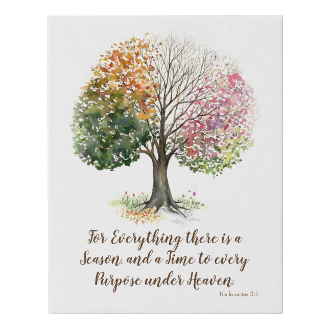 CANVAS 12x14” 4 SEASON TREE BIBLE VERSE | Zazzle