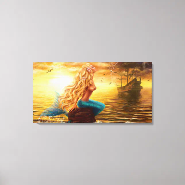 Canvas Mermaid sunset | Zazzle
