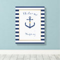Canvas Nautical themed Wedding Welcome Sign - Navy | Zazzle