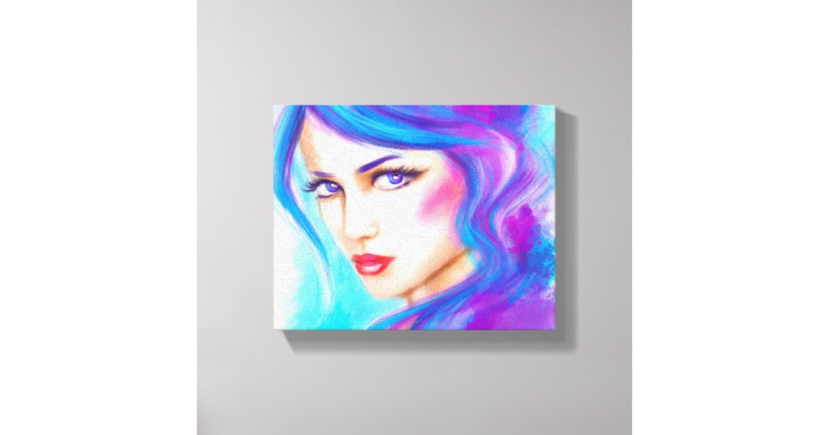 Canvas print beautiful Woman portrait | Zazzle