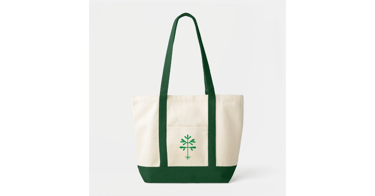 Canvas Tote with Solid Green Sapling | Zazzle