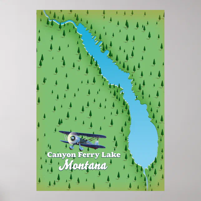 Canyon Ferry Lake Montana lake map Poster | Zazzle