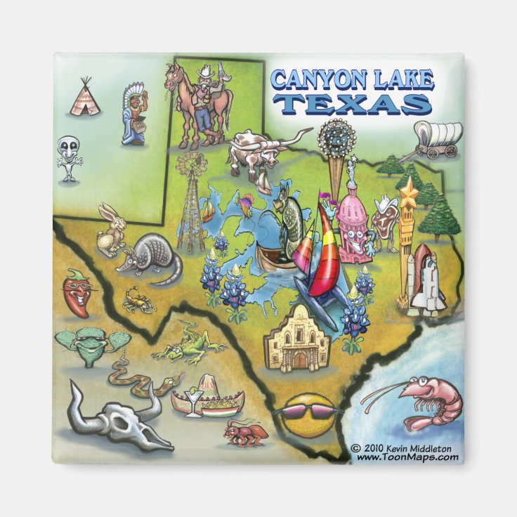 Canyon Lake TEXAS Map Magnet | Zazzle