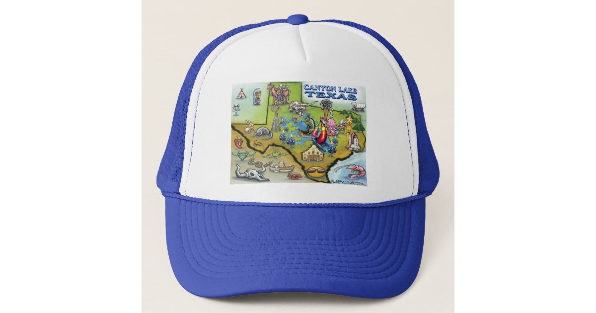 Canyon Lake TEXAS Map Trucker Hat | Zazzle
