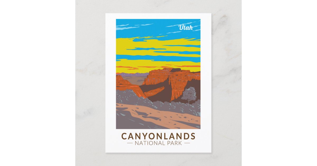 Canyonlands National Park Moab Travel Art Vintage Postcard | Zazzle