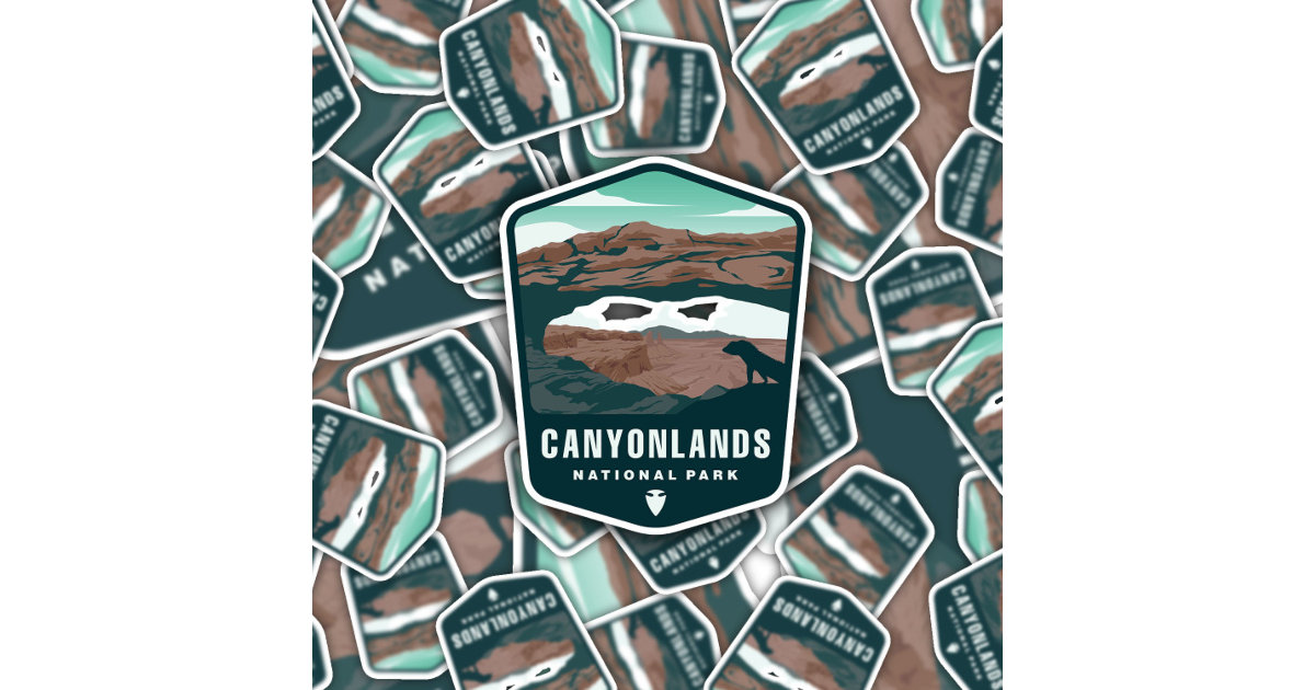 Canyonlands National Park Retro | Die-Cut Sticker | Zazzle