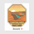 Canyonlands National Park Sunset Retro Emblem Sticker | Zazzle