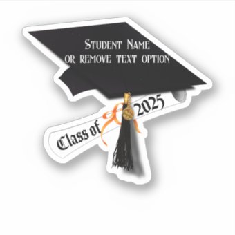 Cap and Diploma Class of 2025 Graduation Sticker | Zazzle