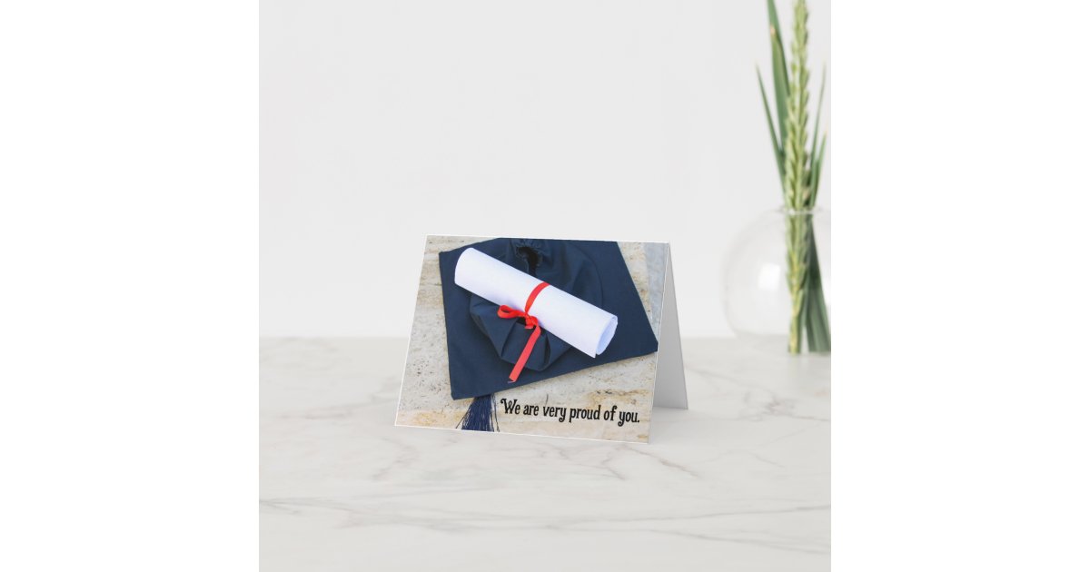 Cap And Diploma Graduation Greeting Card | Zazzle