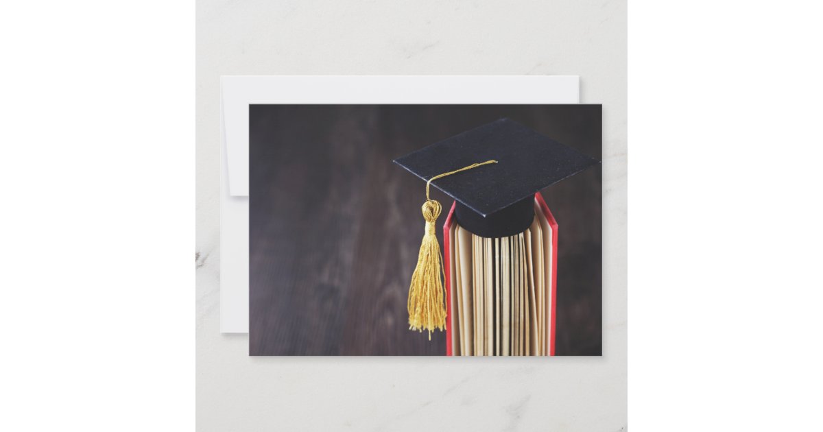 Cap and tassel on graduation invitation | Zazzle