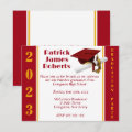 Cap & Diploma, Red & Gold Graduation Invitation | Zazzle