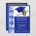 Cap & Diploma, Royal Blue/Gold Graduation Invitation | Zazzle