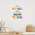 Capable Of Amazing Things Rainbow Classroom Poster | Zazzle