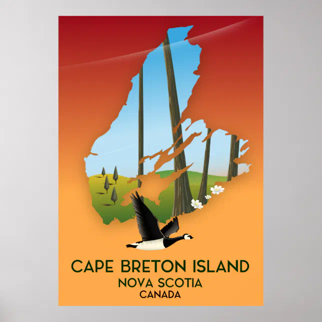 Cape Breton Island nova Scotia Canada map Poster | Zazzle