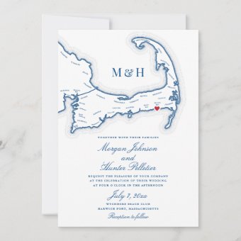 Cape Cod All-in-One QR code RSVP Wedding Invitation | Zazzle